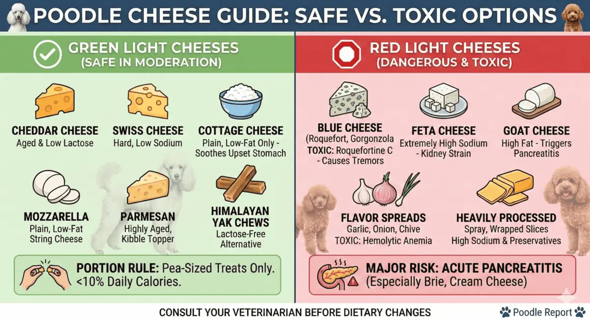 Can Poodles Eat Cheese? Low-Lactose Options & Dangers